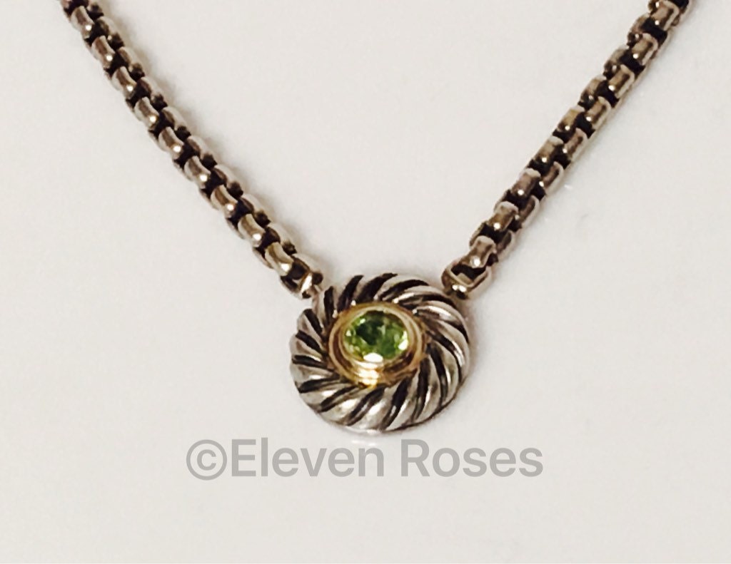 David Yurman DY 925 Sterling Silver 585 14k Gold Lemon Citrine