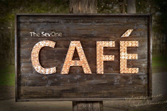 Custom CAFE Marquee Sign CAFE custom signs Business sign