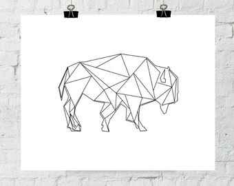 Geometric buffalo | Etsy
