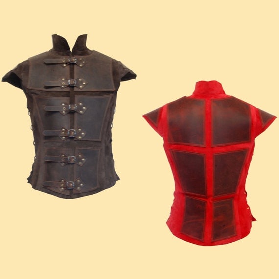 Reinforced jerkin for men made of leather