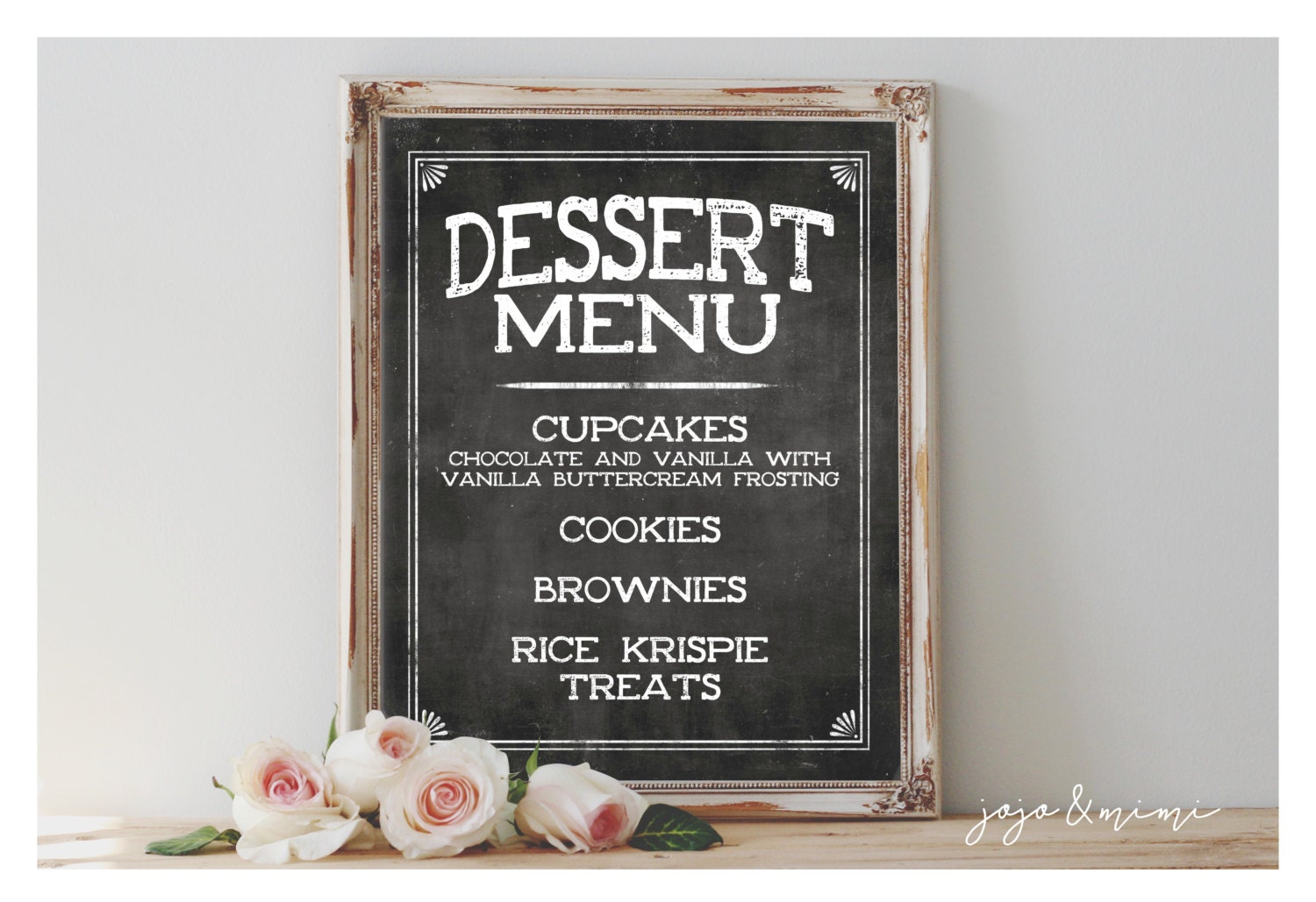 Custom 'DESSERT MENU' Printable Sign Chalkboard