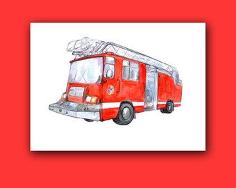 Personalized Wood Letter Set Firetruck Fire Engine Theme