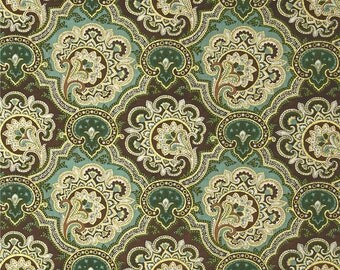 Green damask fabric | Etsy