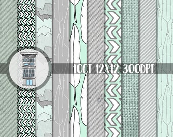 Floral Damask Digital Scrapbook PAPER PACK by waterhousegraphics