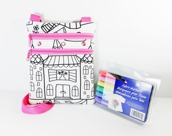 Color Me Bag Messenger Bag Coloring Bag Kids Messenger