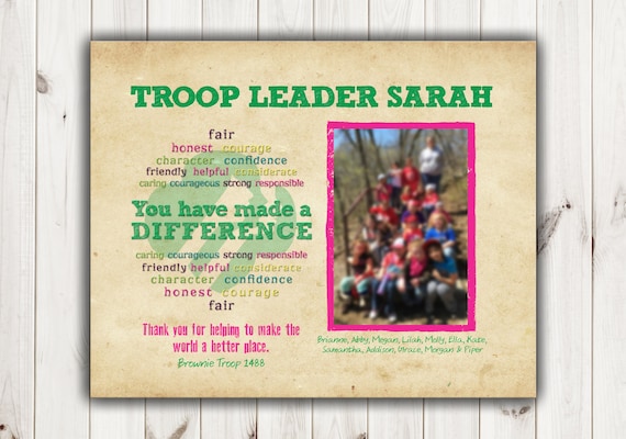Girl Scout Troop Leader Thank You_8 X 10 Digital File or Print
