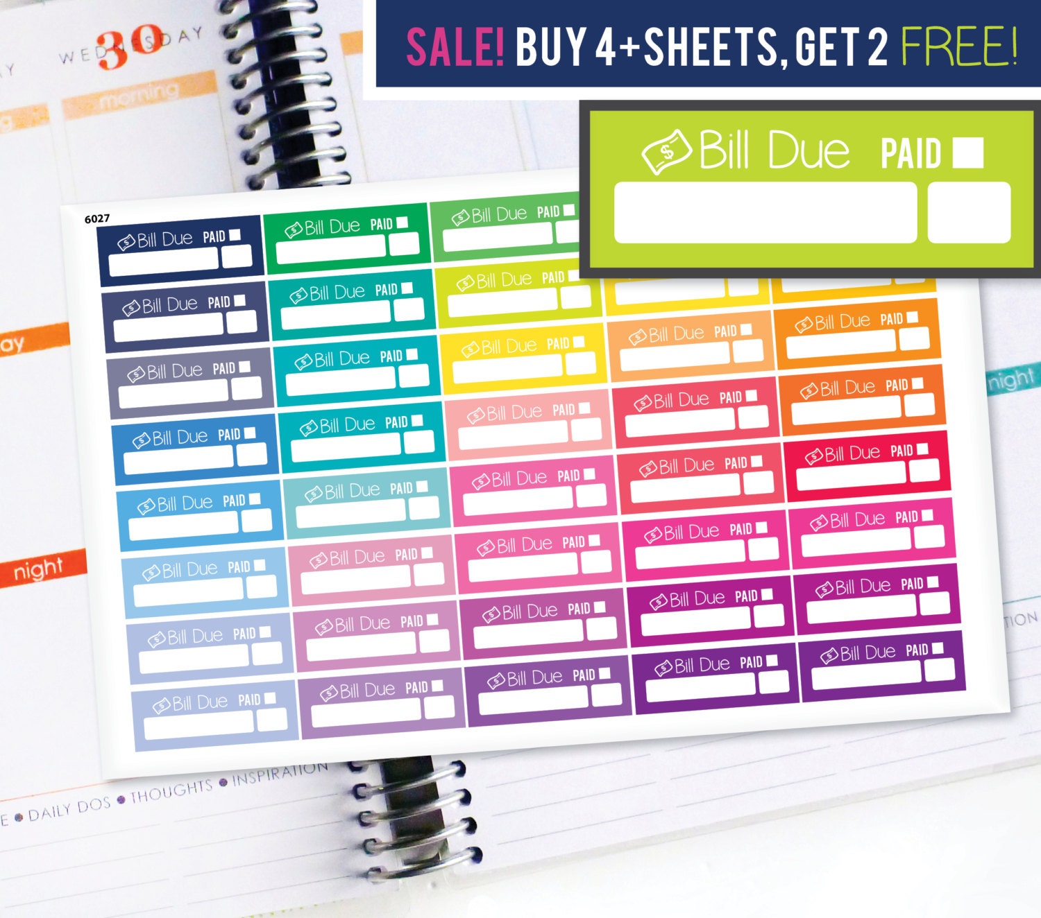 Planner Stickers Erin Condren Life Planner Eclp 40 Bill