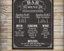 Unique chalkboard bar menu related items | Etsy