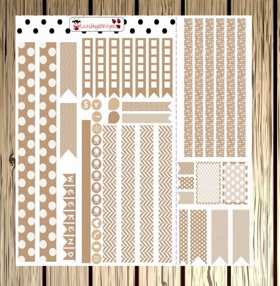 Brown Themed Set of Stickers for your Personal Sized