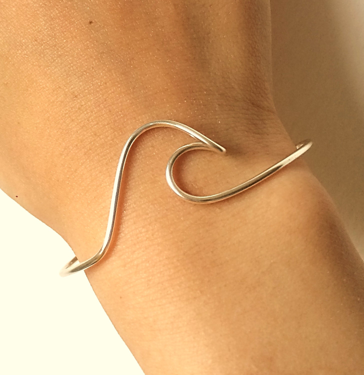 Wave Bracelet Wave Bangle Sterling Silver /Gold /Rose Gold