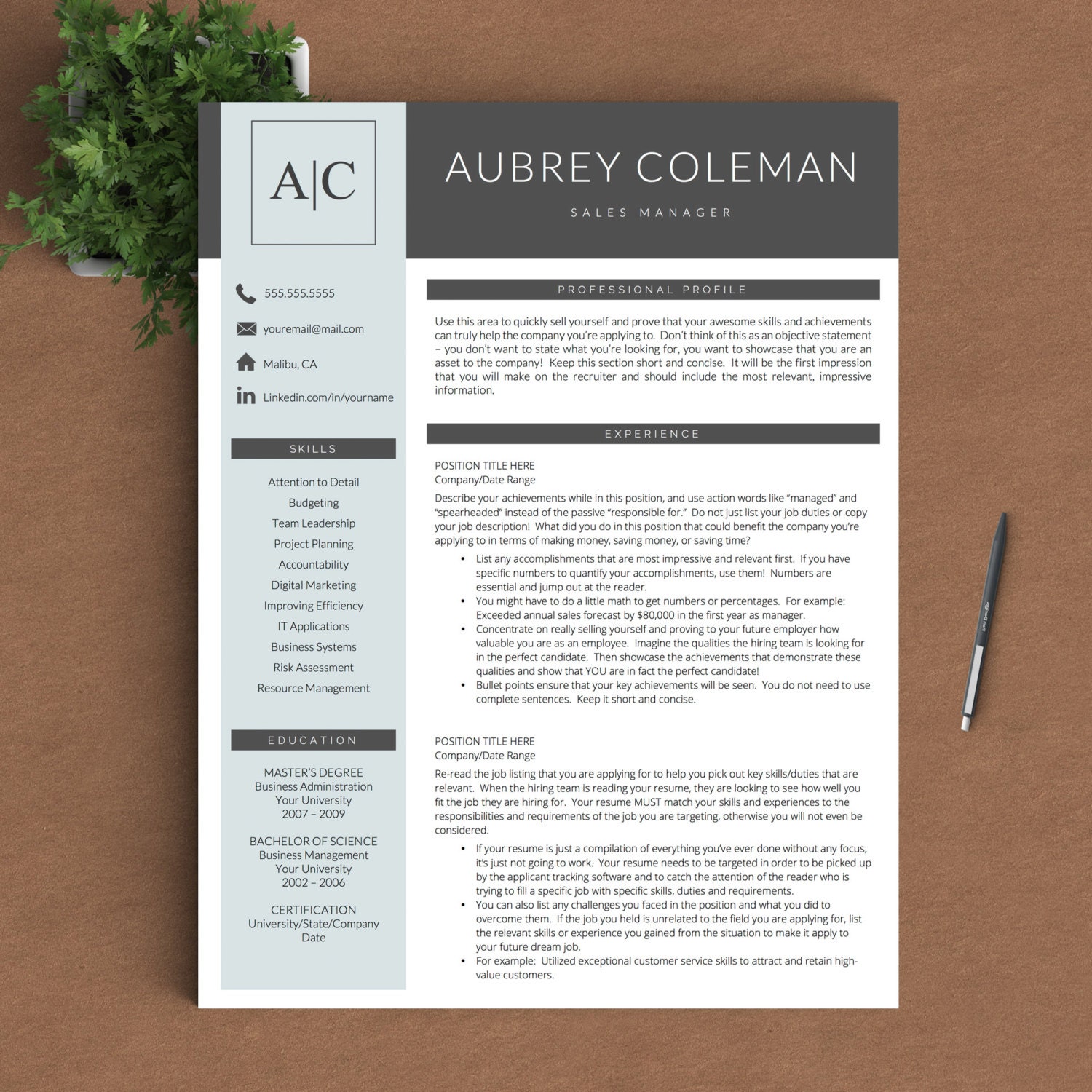 Creative Resume Template for Word and Pages by TheTemplateStudio