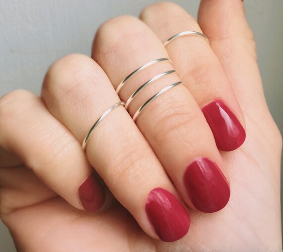 5 Knuckle Silver Rings Knuckle rings Midi rings Silver