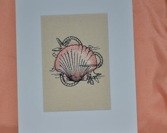 Seashell embroidery | Etsy