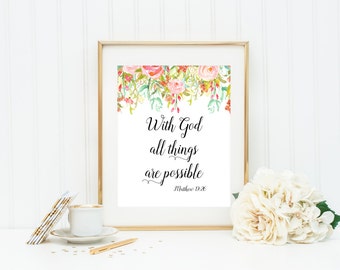 Matthew 19 26 | Etsy