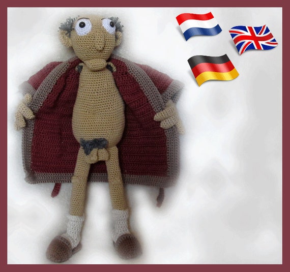 Dirty old man Gramps amigurumi doll crochet pattern