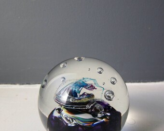 Vintage glass paperweight – Etsy