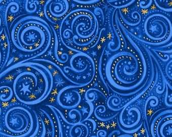 Blue swirl fabric | Etsy