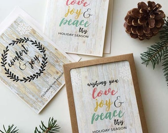 Rustic holiday cards | Etsy