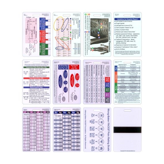 Complete EMS Vertical Badge Card Set 12 Cards by scrubsandstuff