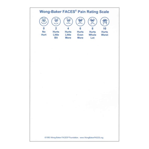 Wong-Baker FACES® Pain Rating Scale Notepad