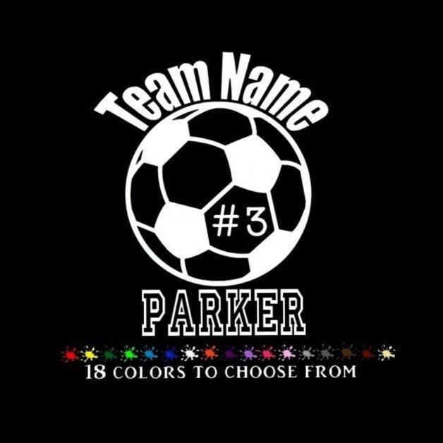 SOCCER personalized Car Decal Vinyl stickers Car 6
