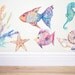 Rainbow Goldfish Fish wall decal under the sea nursery