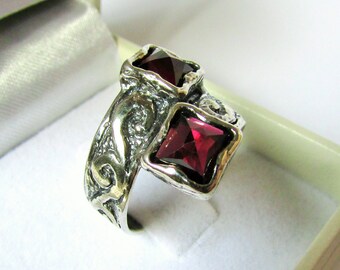 Red stone ring | Etsy