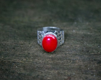 Red stone ring | Etsy