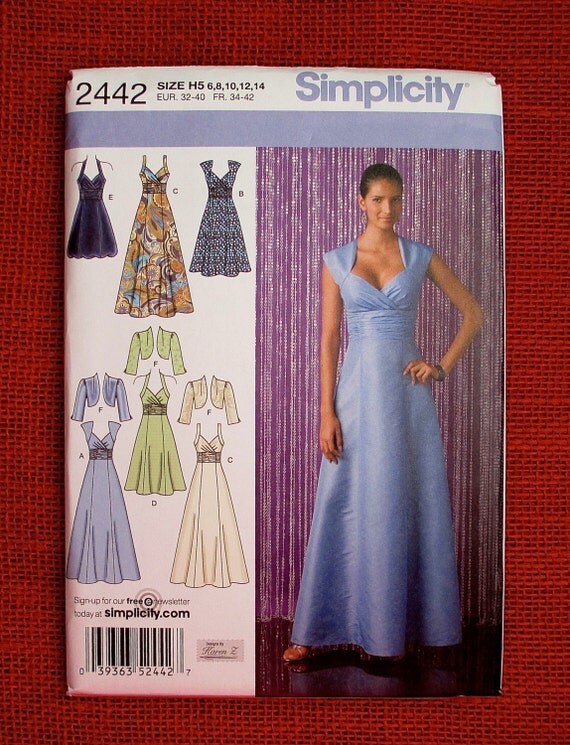 Simplicity Sewing Pattern 2442 Dress Bolero by AlicesSewingCorner