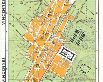 Map of vincennes | Etsy