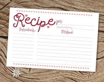 Unique cute recipe card related items | Etsy