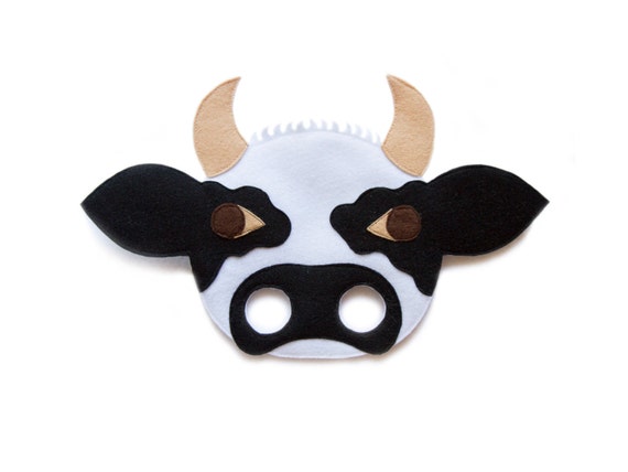 COW BULL Felt Mask Farm Animal mask Kids animal by pokiplays