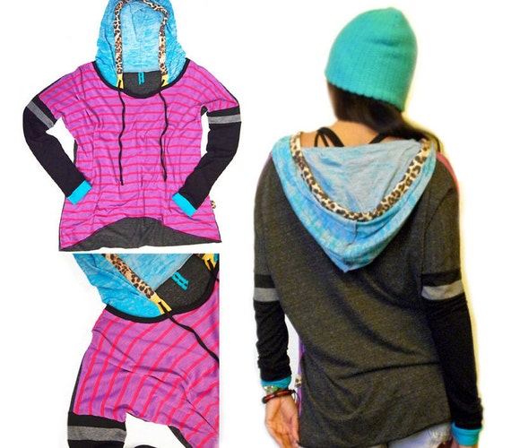 Punk Patch Hoody Sport Tunic by jmorco on Etsy
