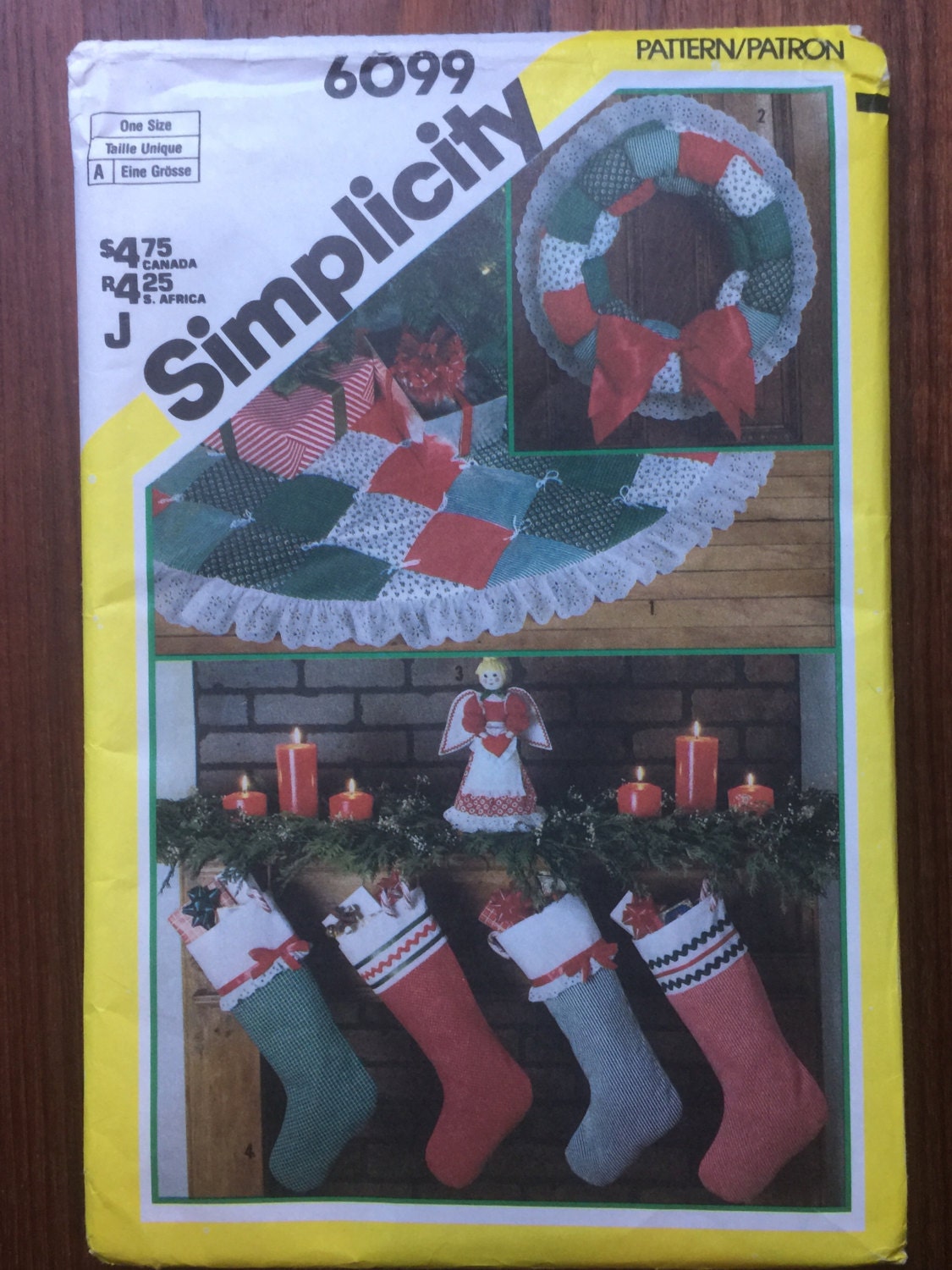LIKE New 1983 UNCUT 1980s Simplicity 6099 Christmas Accessories Tree ...