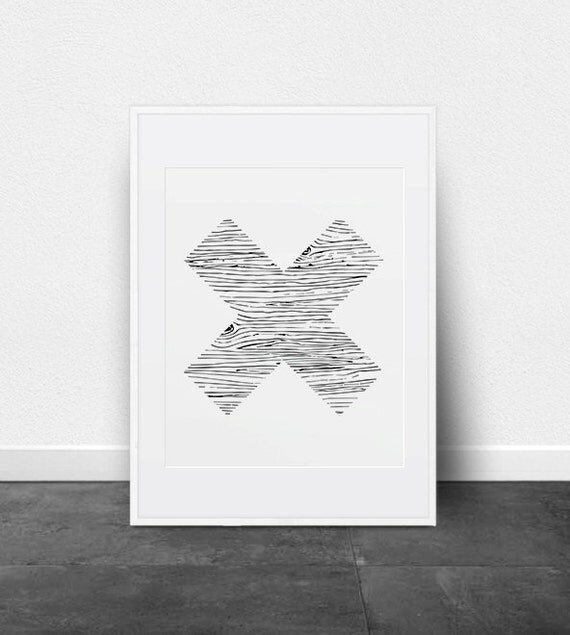Printable Geometric Art X Print Cross Print Multiply