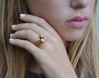 CHRISTMAS SALE Large Ring Statement Ring Gold by PazitKeidarDesign