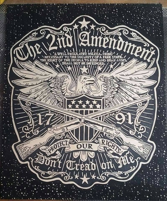 Second Amendment sign. 2A sign. Freehand routered and hand