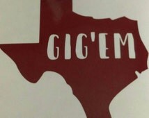 Unique gig em aggies related items | Etsy