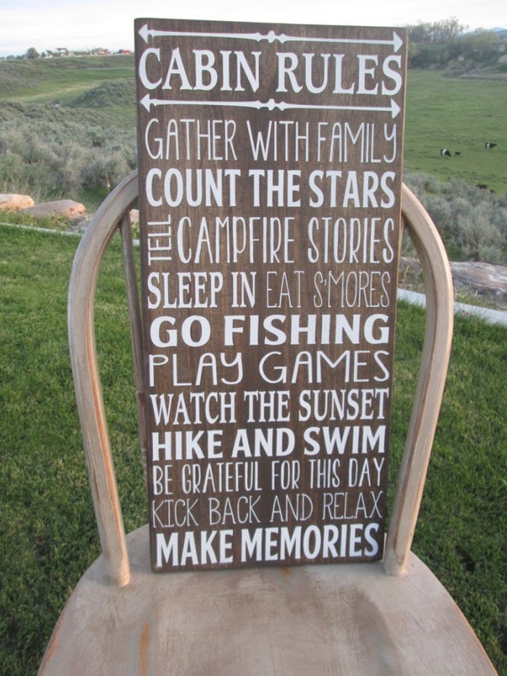 Cabin Rules Cabin Rules Sign Rustic Cabin Rules Cabin Rules