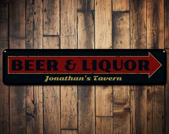 Beer and liquor sign | Etsy