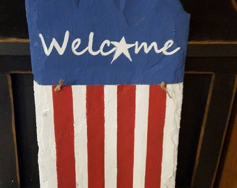 Slate welcome sign | Etsy