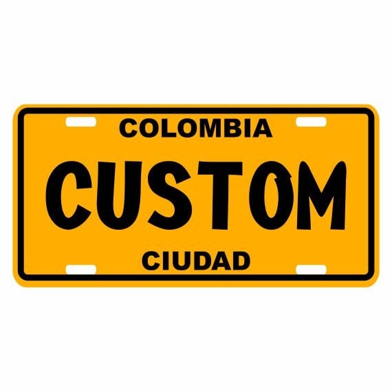 Custom Colombia Decorative License Plate Placa