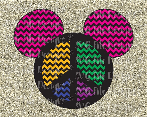 Mickey Mouse Chevron Peace Sign Disney Cutting by SVGFileDesigns