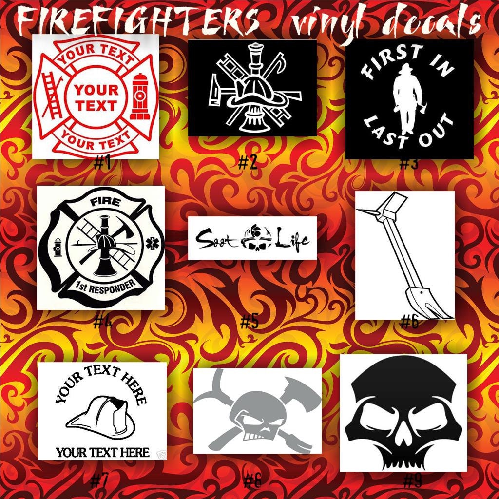 FIREFIGHTING vinyl decals 1-9 firefighter by CreativeStudio805