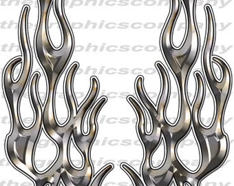 Red White Blue Flames 12 Decal Stickers Graphics 3M