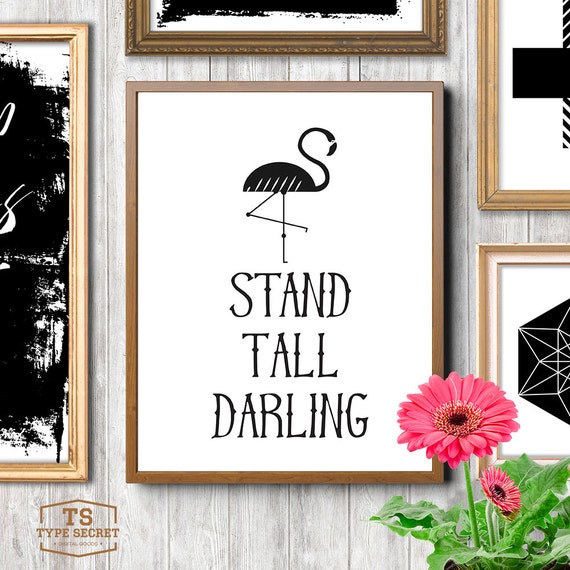 Stand Tall Darling flamingo print nursery decor girls