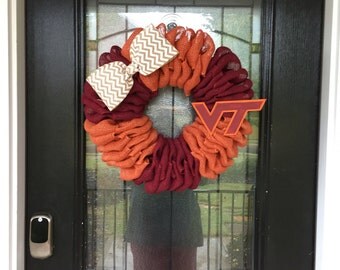 Virginia tech wreath | Etsy