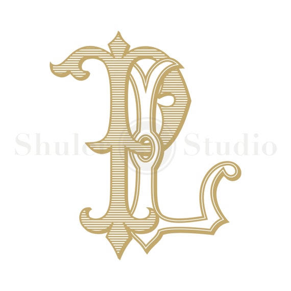 Custom Bridal Monogram LP PL Bridal Monogram by ShulerStudio