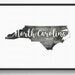 North Carolina State Outline Watercolor by NimbleTurtleArt