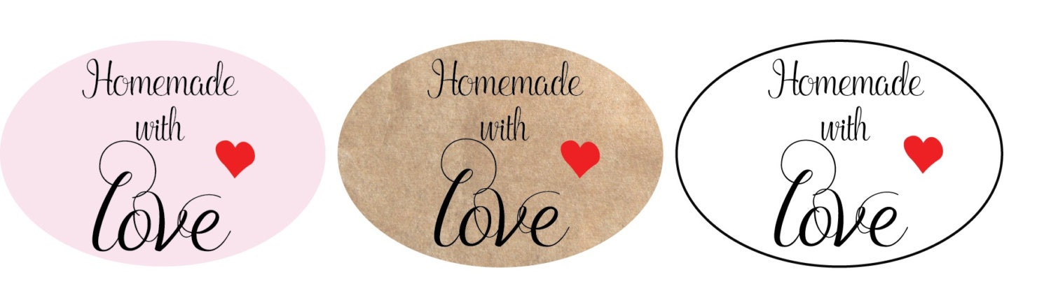 Homemade. Homemade with Love. Made with Love. by CreativePaperShop